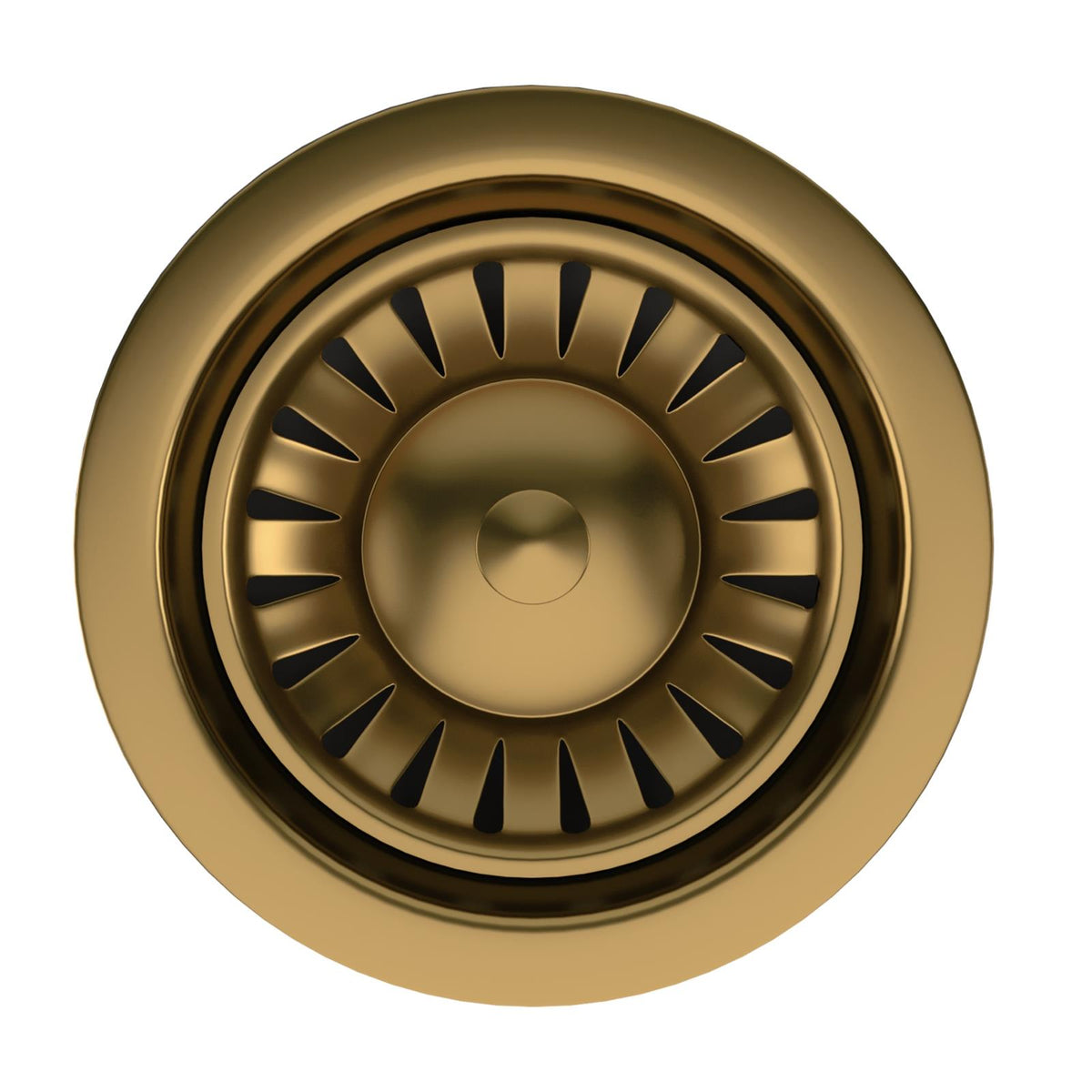 Liquida SWO2SG Satin Gold Kitchen Sink Basket Strainer Waste With Over